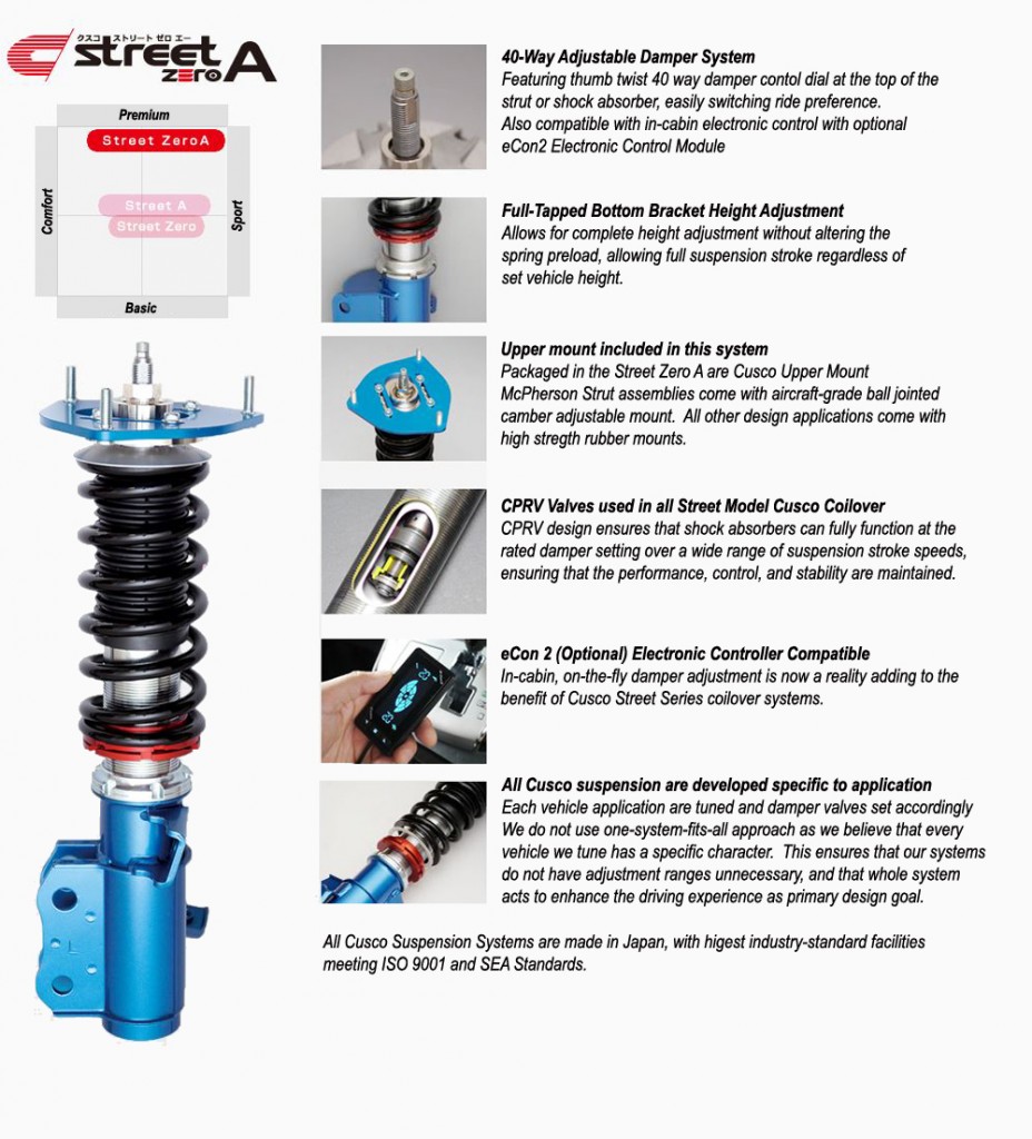 Cusco Street Zero A RED Sport - Cusco Suspension Systems