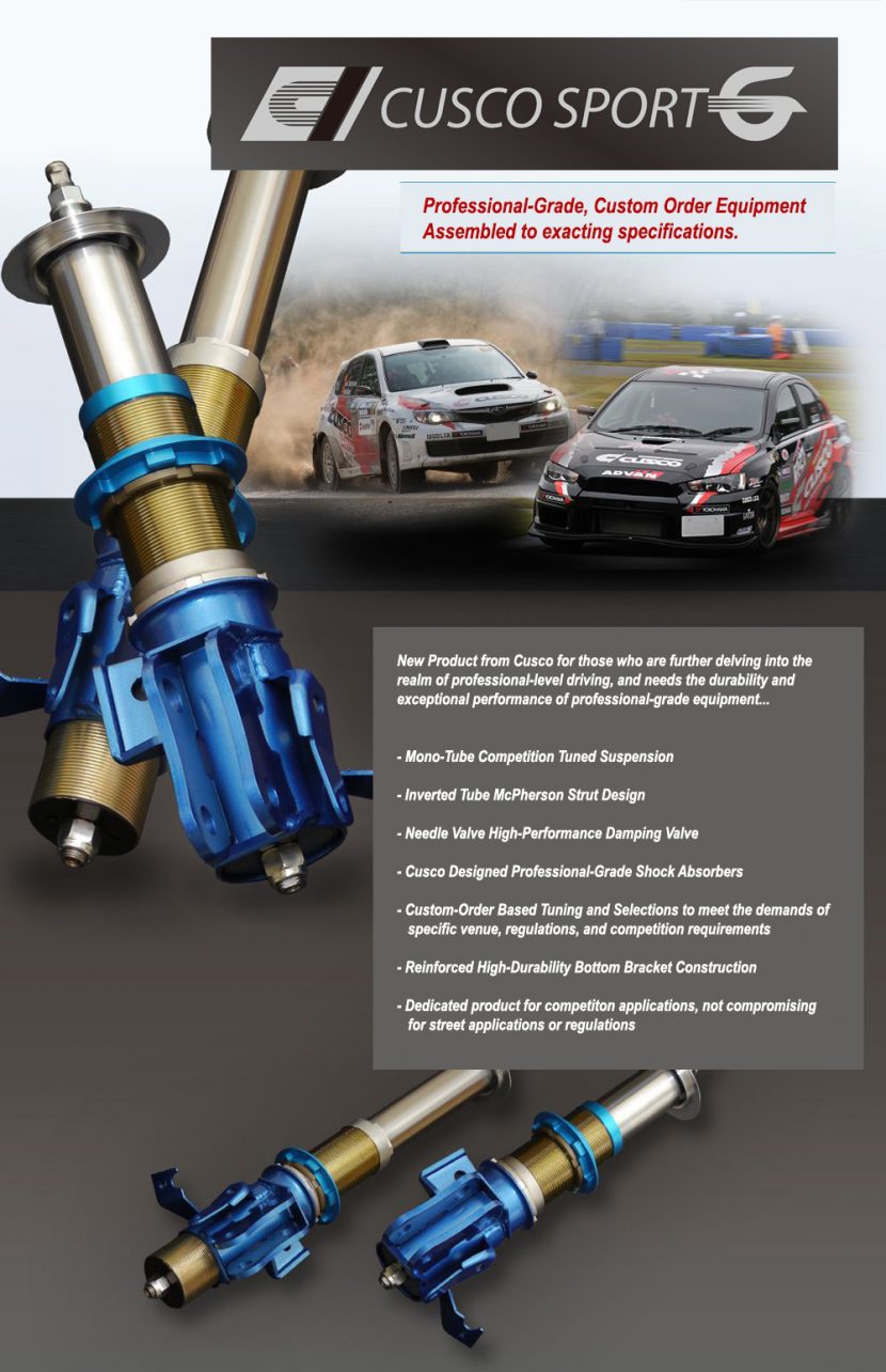 Cusco SPORT G Custom Competition Mono - Cusco Suspension Systems